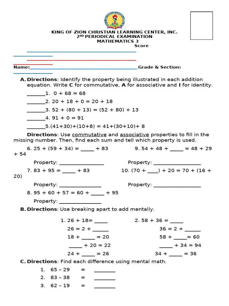 2nd Periodical Exam Grade 3 | PDF