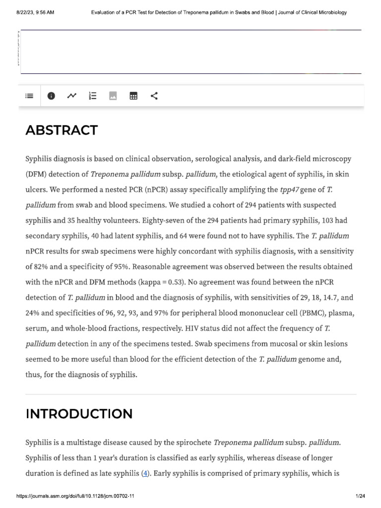 Nested PCR Syphilis | PDF