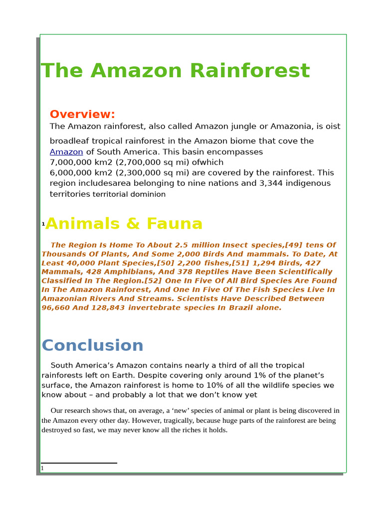 Amazon Rainforest | PDF