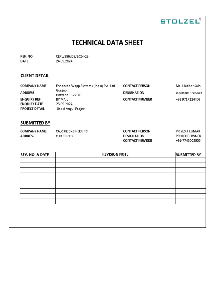 Technical Data Sheet | PDF