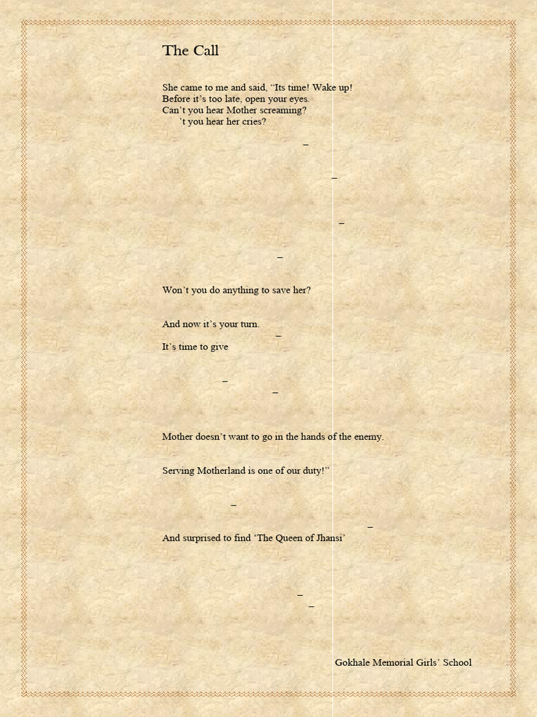 The Call - Poem For Veer Gatha-1 | PDF