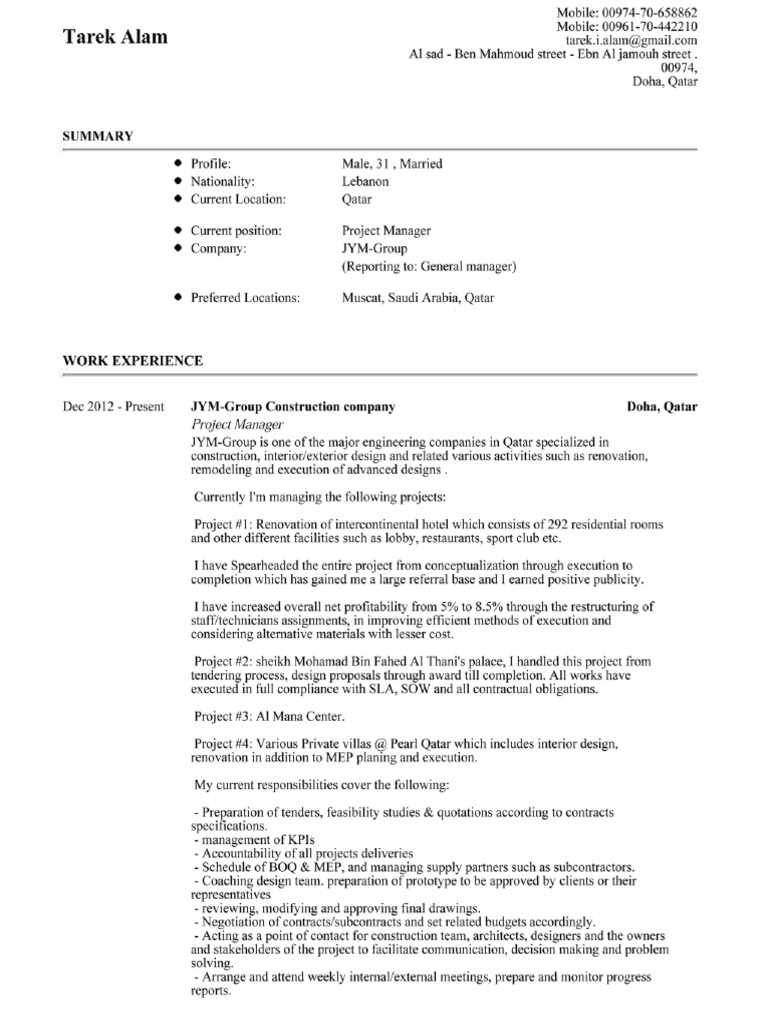 Arch Tarek Alam CV | PDF