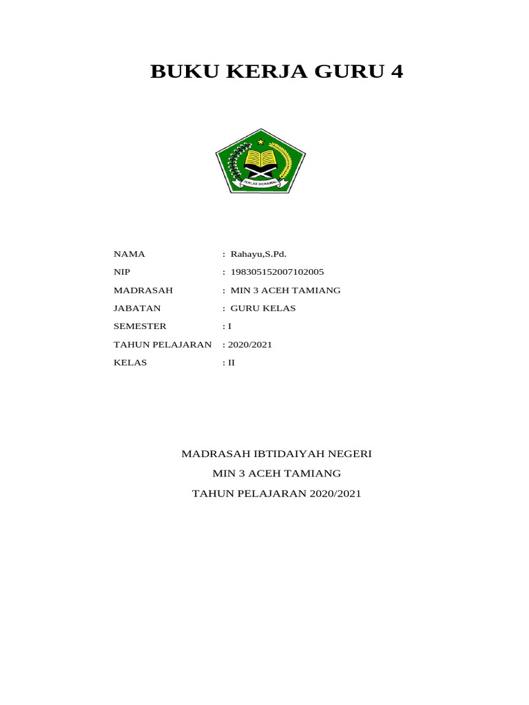 buku kerja guru 4 | PDF