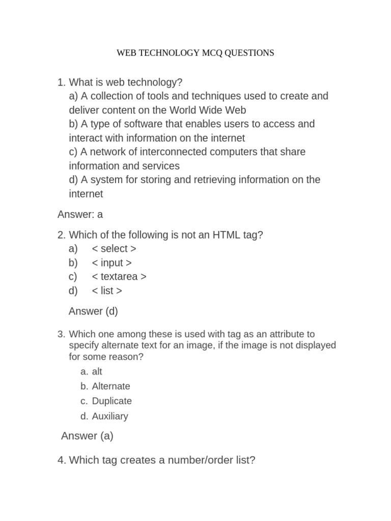 WT MCQ Questions | PDF