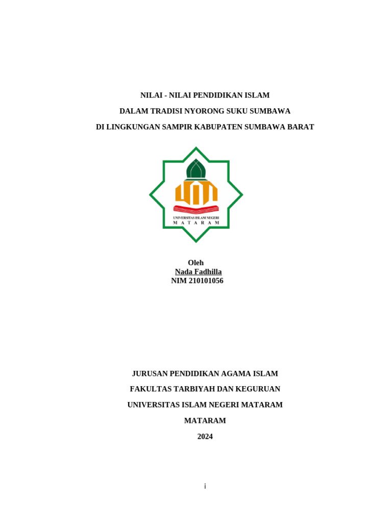 Proposal Nada Fadhilla 210101056 | PDF