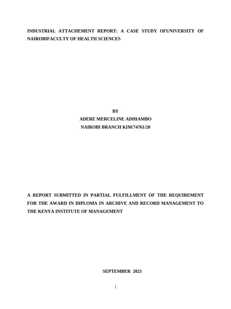 Industrial Attachment Report Overview | PDF | Records Management ...