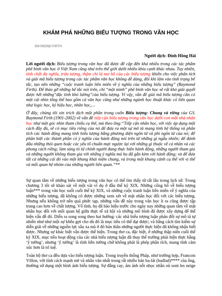 Khám phá những biểu tượng trong văn học | PDF