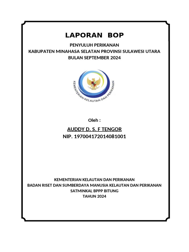 Cover Laporan Bop September 2024 | PDF