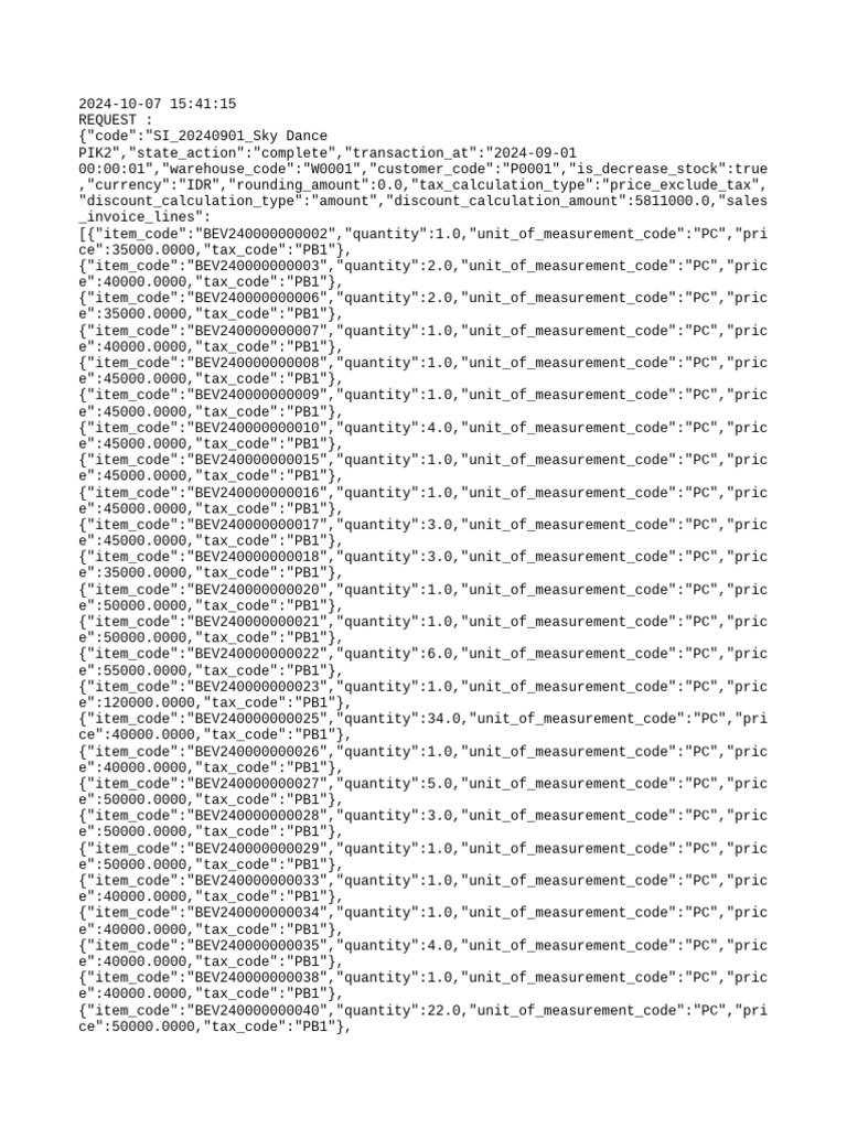 UK Ukirama PushSummarySalesAPILog 2024-10-07 15 | PDF