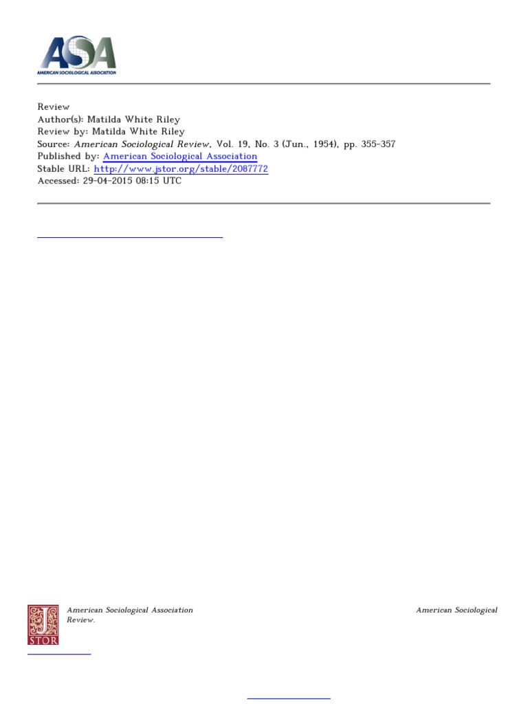 American Sociological Association American Sociological Review | PDF