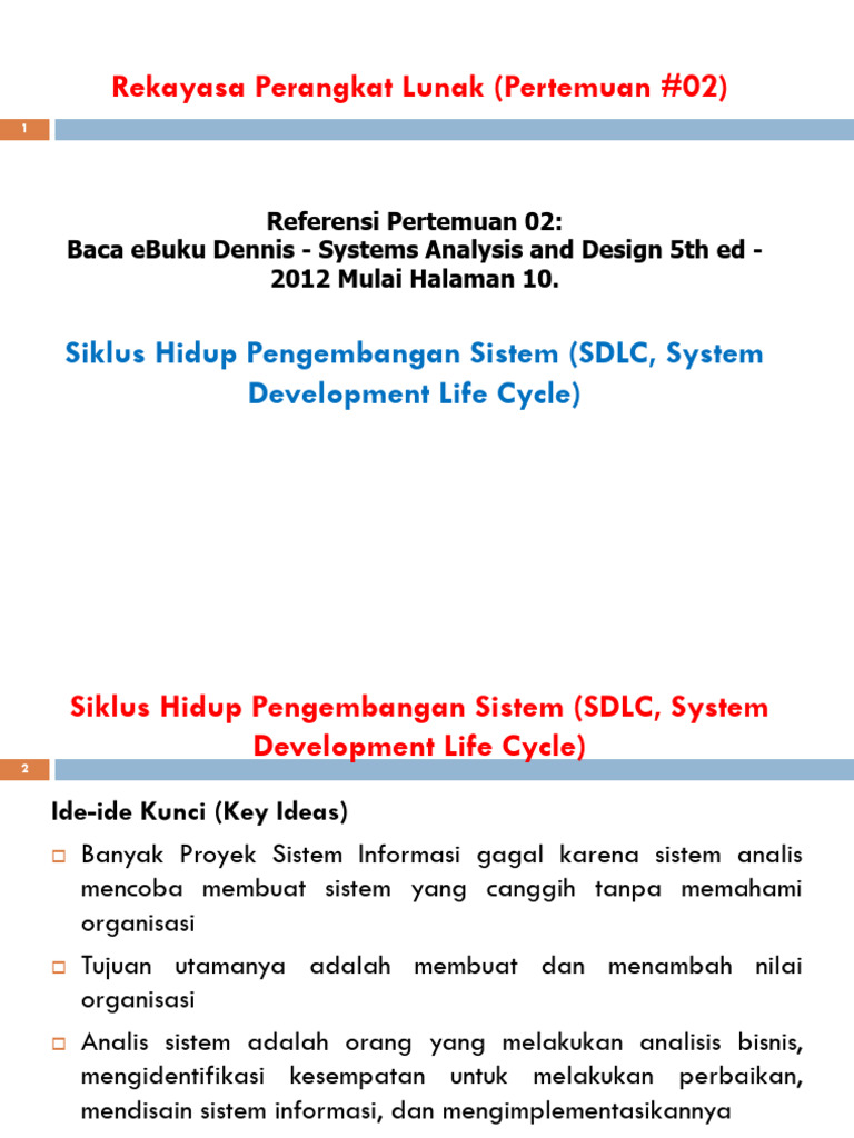 #02 RPL-B Siklus Hidup Pengembangan Sistem (System Development Life Cycles, SDLC) | PDF