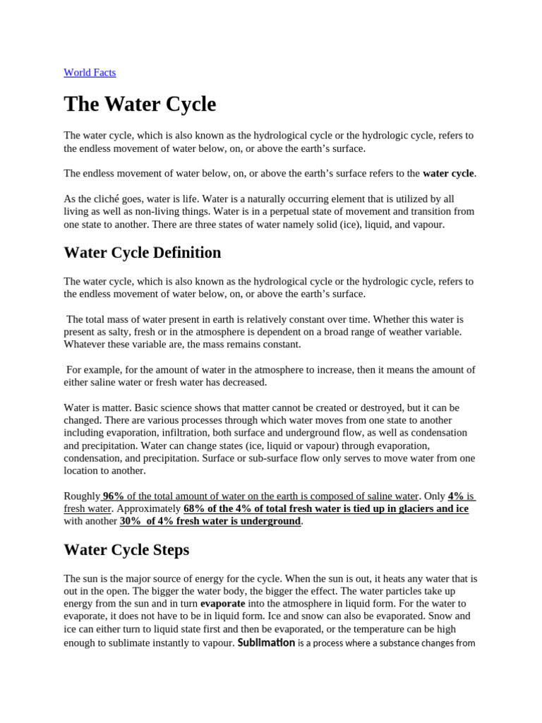 Water Cycle | PDF