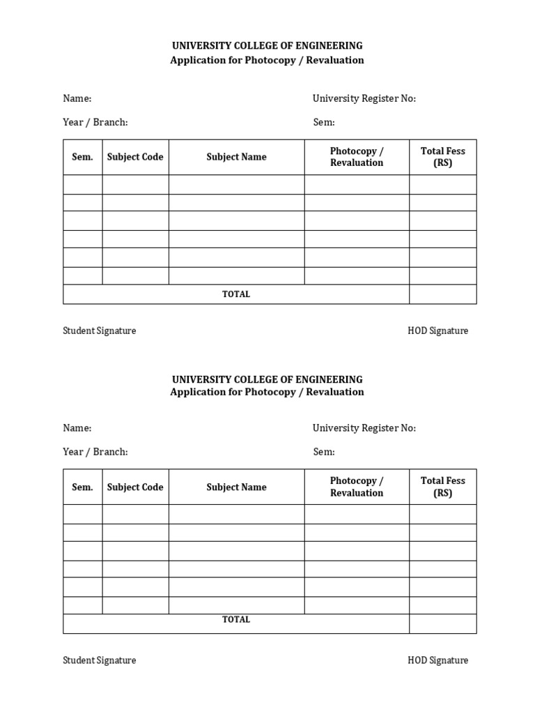 Revaluation form | PDF