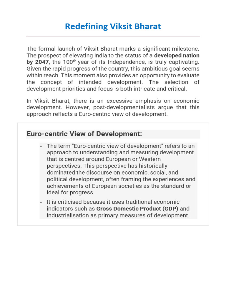 Redefining Viksit Bharat | PDF