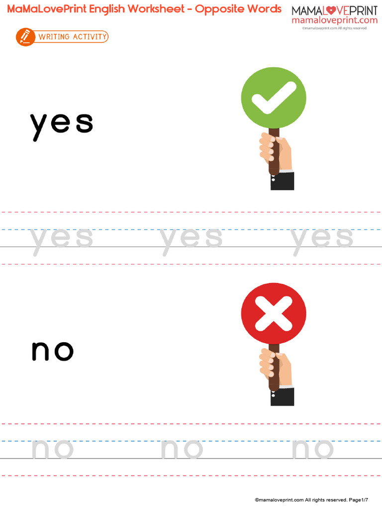 Mamaloveprint English Sightword 06 Yesno Book | PDF