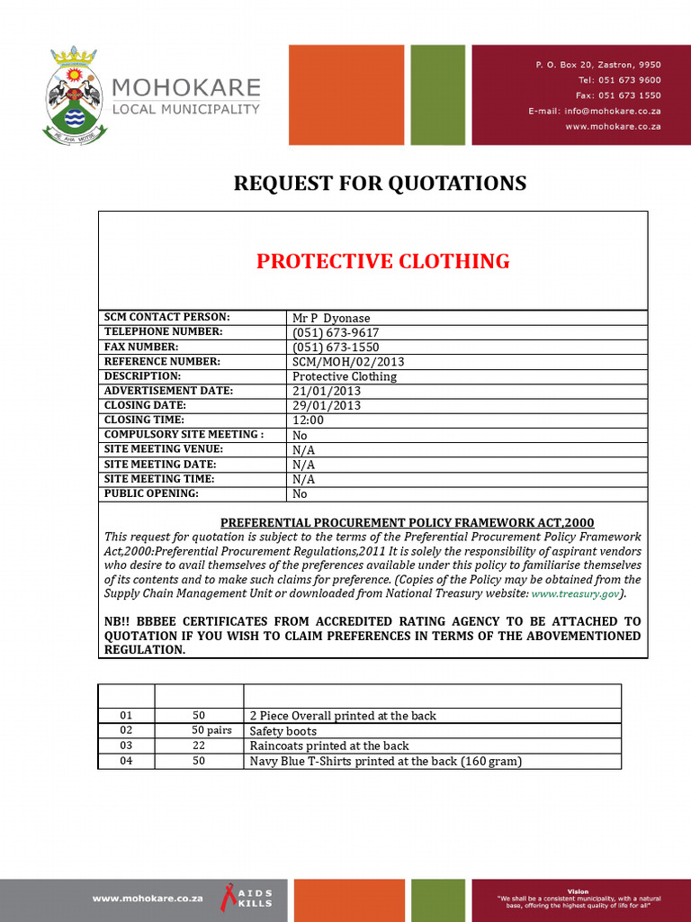 Professional Quotation For Clothing | PDF | Business | Finance & Money ...