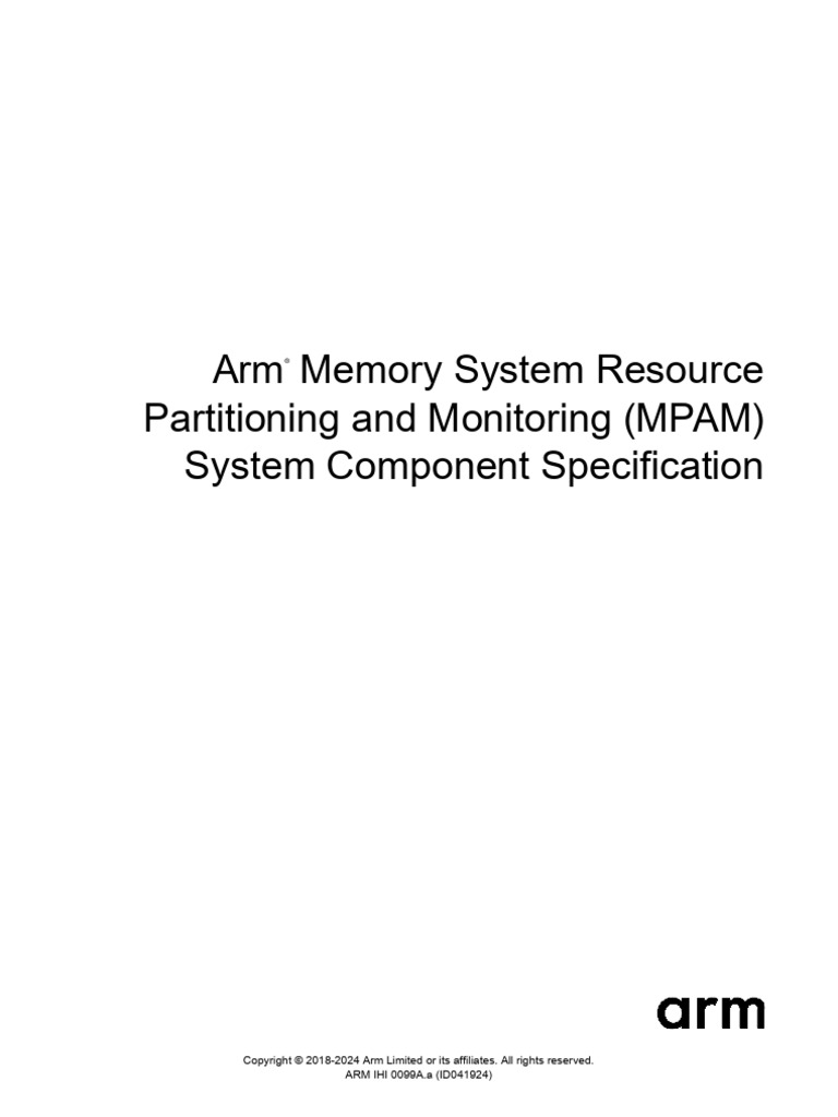 IHI0099A A MPAM System Component Specification | PDF