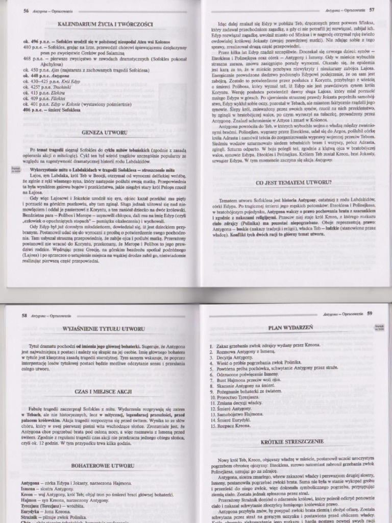 Antygona Opracowanie GREG | PDF