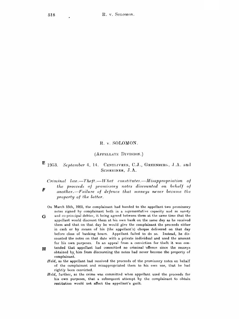 R. v. Solomon: Theft Conviction Appeal | PDF