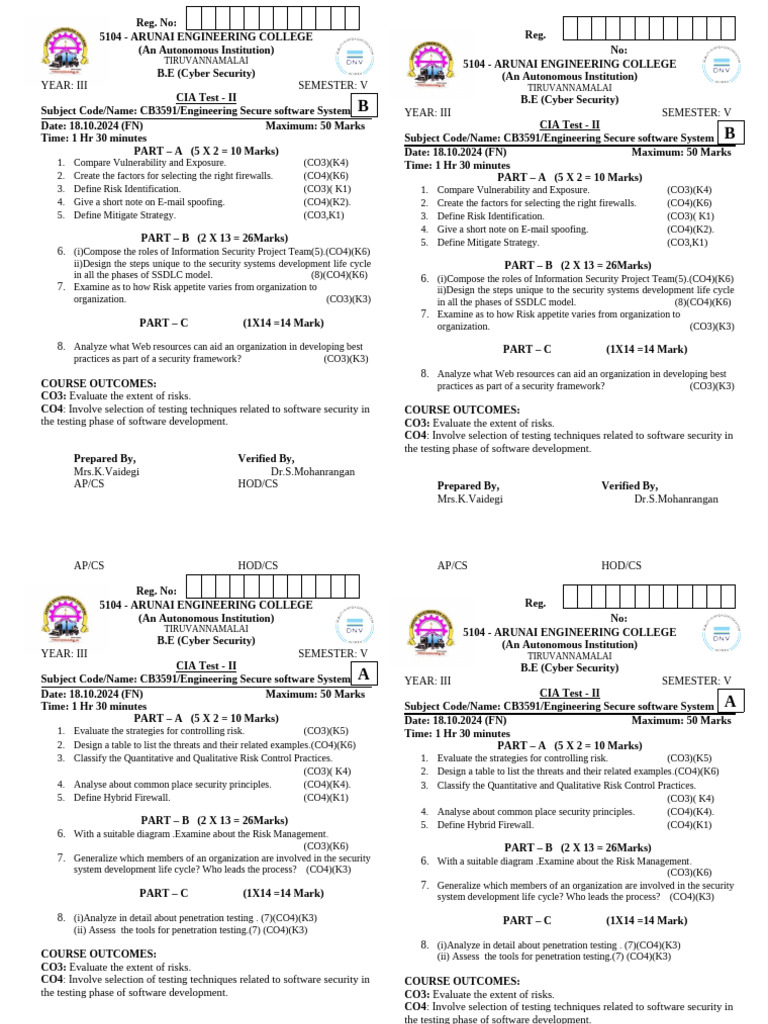 esss set 1 cia test 2 | PDF