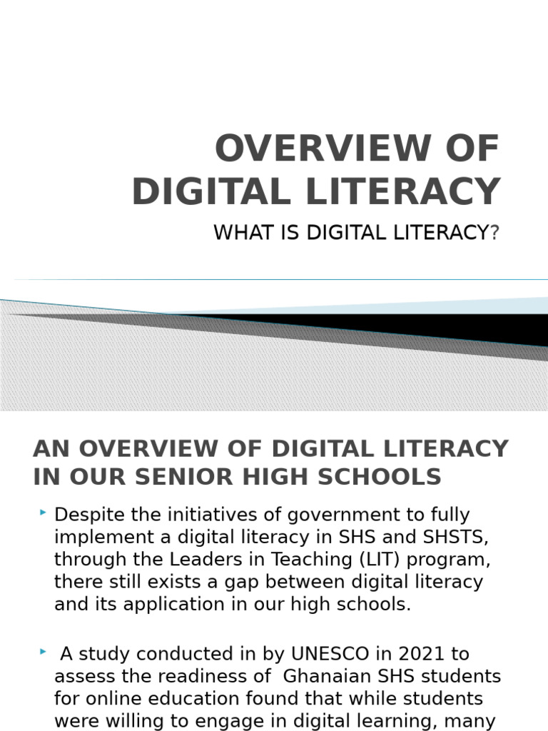 Overview of Digital Literacy | PDF | Literacy | Information And ...