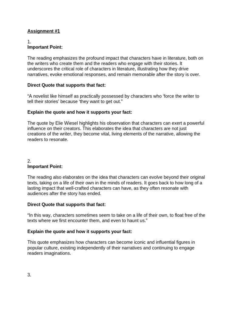Character Annotation Handout | PDF