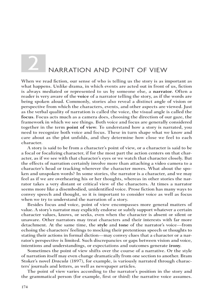 Narration and Point of View With The Cask of Amontillado From The Text ...