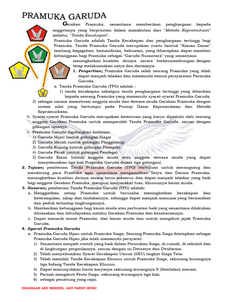 Pramuka Garuda | PDF