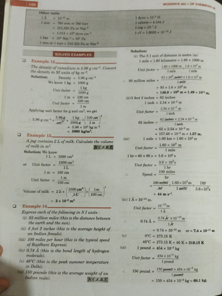 Chem CH 1 Numericals | PDF