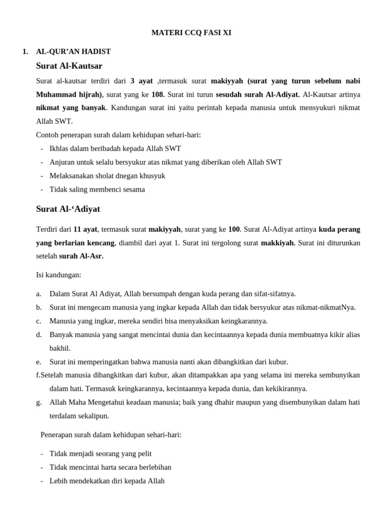 Materi Tpa Fasi | PDF