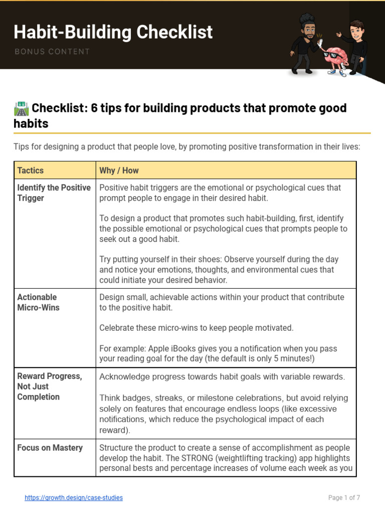 Habit Building Checklist | PDF