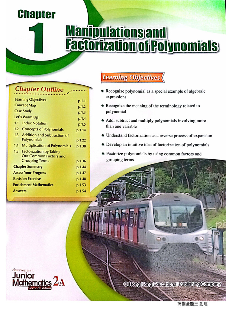 F1 Chapter 1 Manipulations & Factorization of Polynomials | PDF