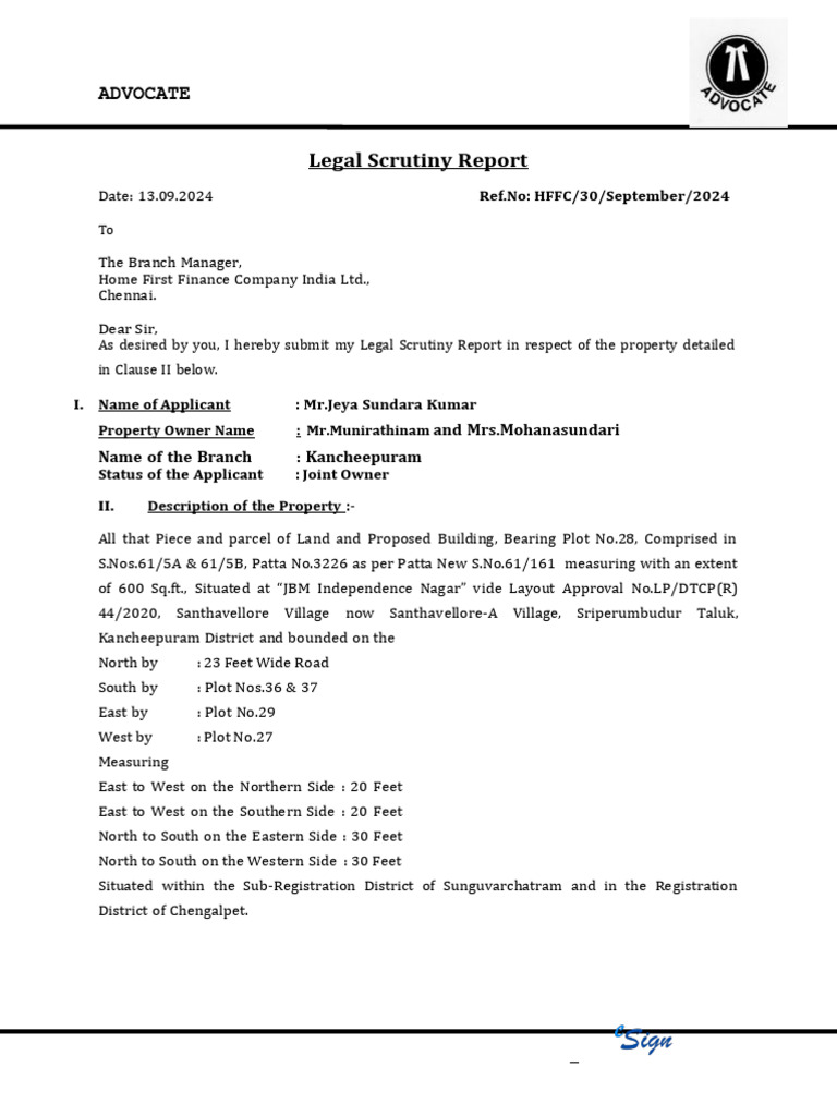 Jeya Sundara Kumar Revised Legal Report - Signed | PDF