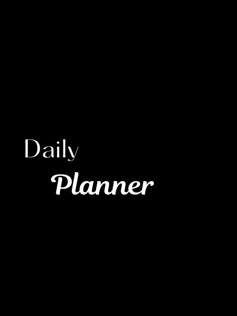 Simple Black and White Color A5 Daily Planner | PDF