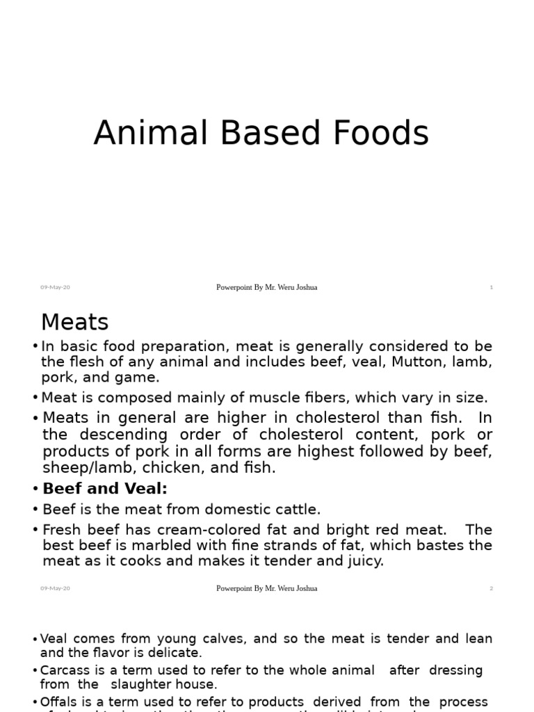 Animal Based Foods | PDF