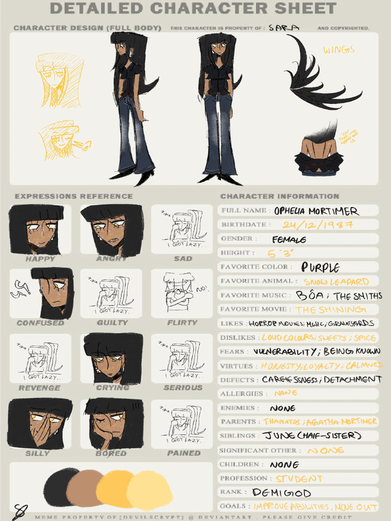 Ophelia Character Sheet | PDF