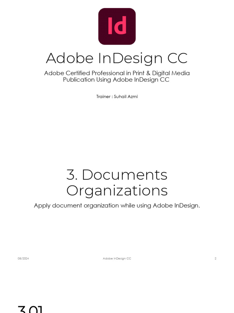 Chapter03 InDesign DocumentOrganization | PDF