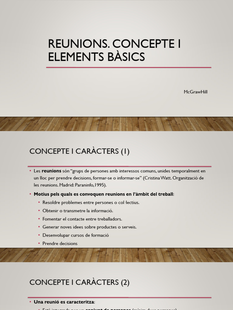 Reunions de Treball | PDF