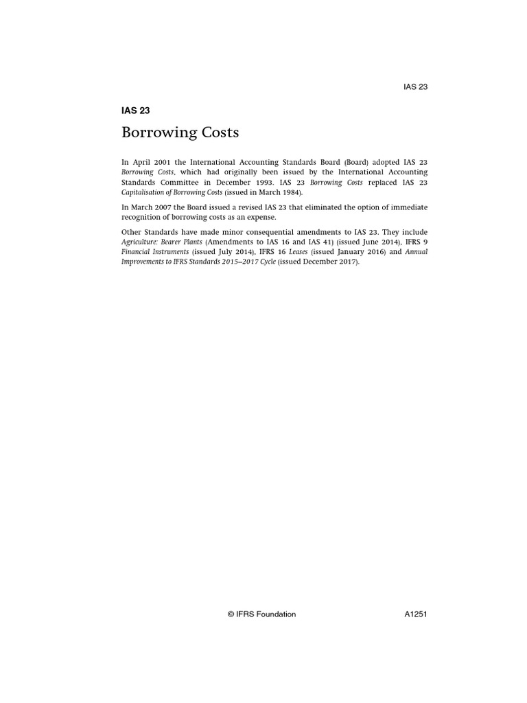 Ias 23 Borrowing Costs | PDF