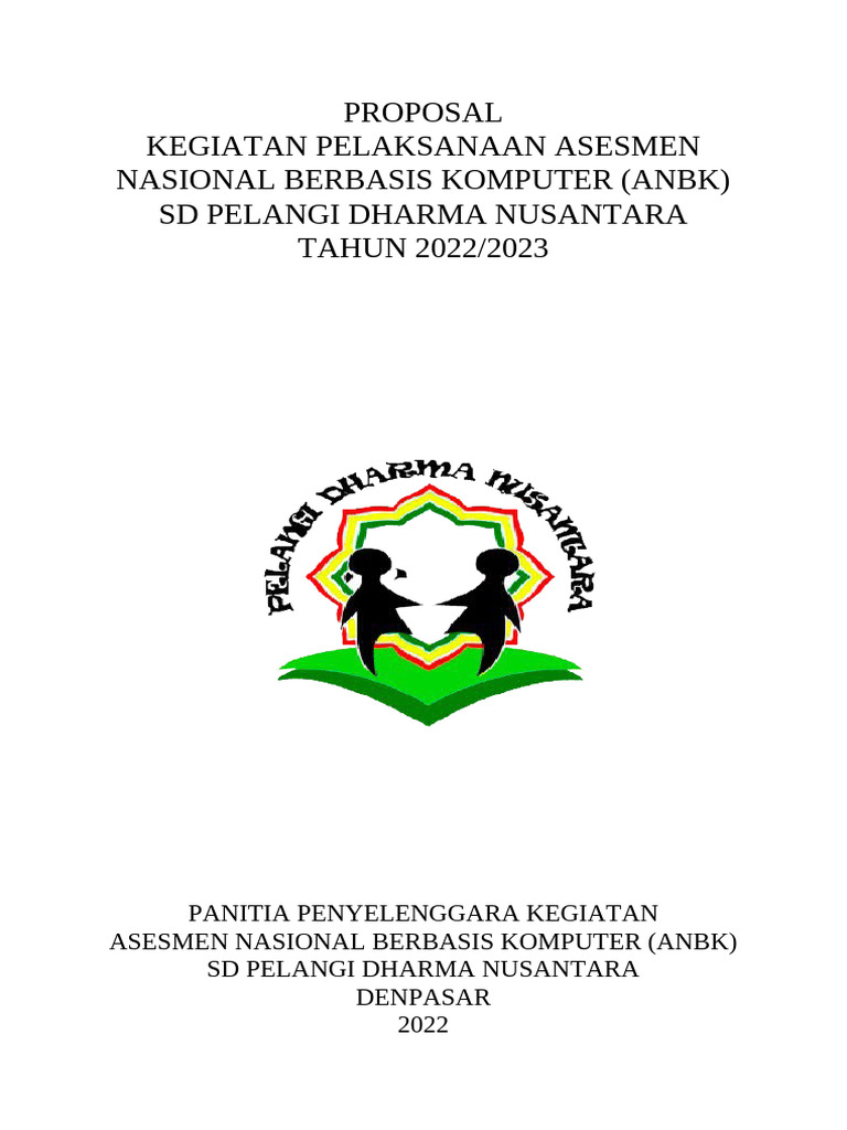 Proposal Anbk SD PDN Tahun 2022 (Untuk Yayasan) | PDF