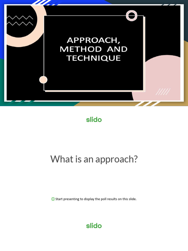 Approach Method and Technique | PDF