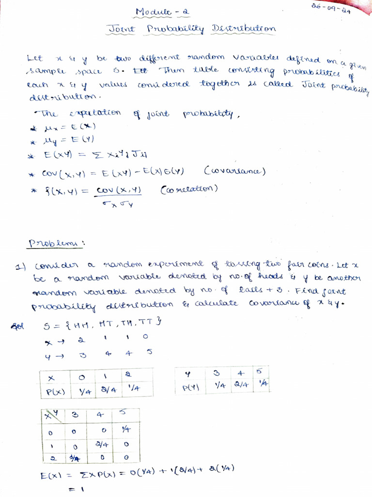 Probability Distribution and Covariance Analysis | PDF