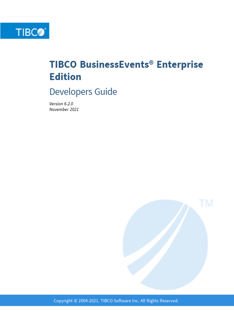 Tibco Businessevents® Enterprise Edition: Developers Guide | PDF