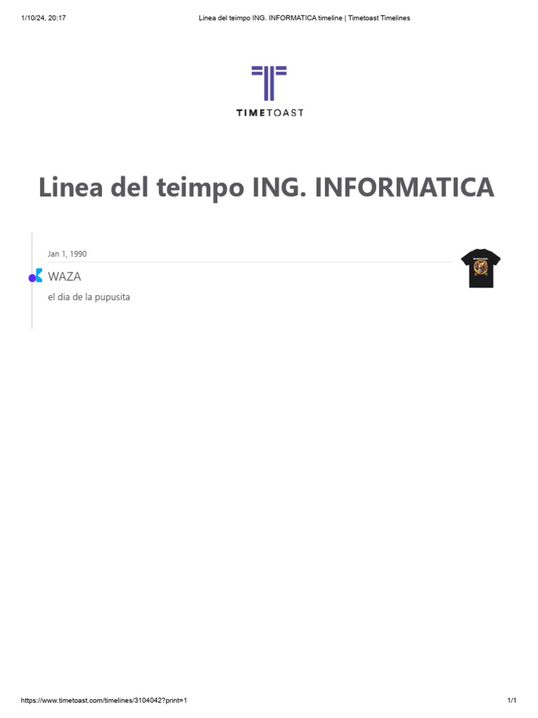 Linea Del Teimpo ING. INFORMATICA Timeline - Timetoast Timelines | PDF