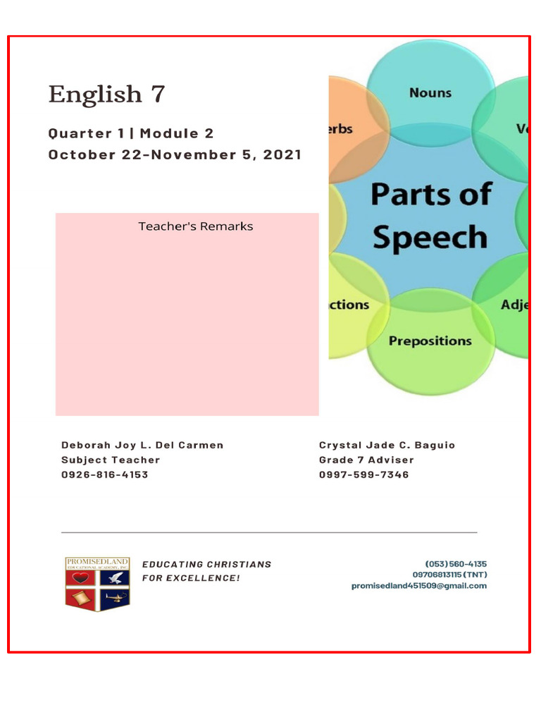 English 7 Q1. Module 2 | PDF