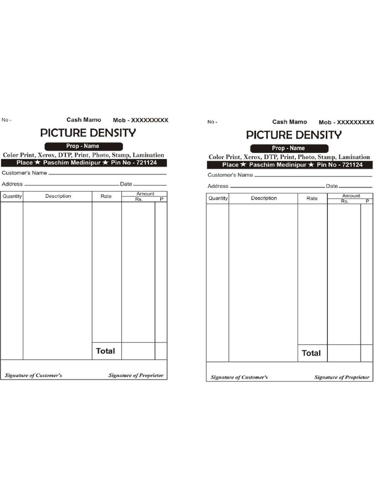 Xerox Shop Bill Book Matter | PDF