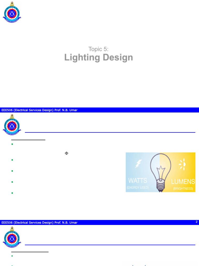Topic 5 - Lighting Design | PDF | Incandescent Light Bulb | Science ...