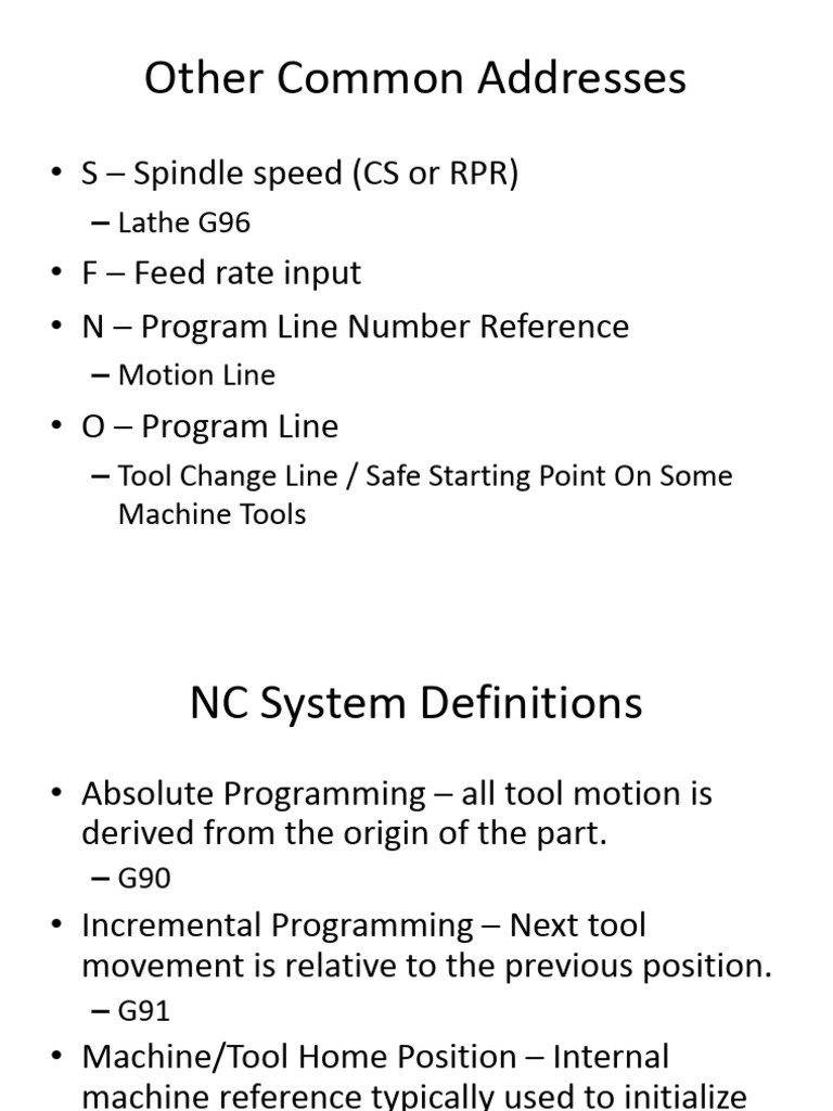 G-Code Basics Summary | PDF