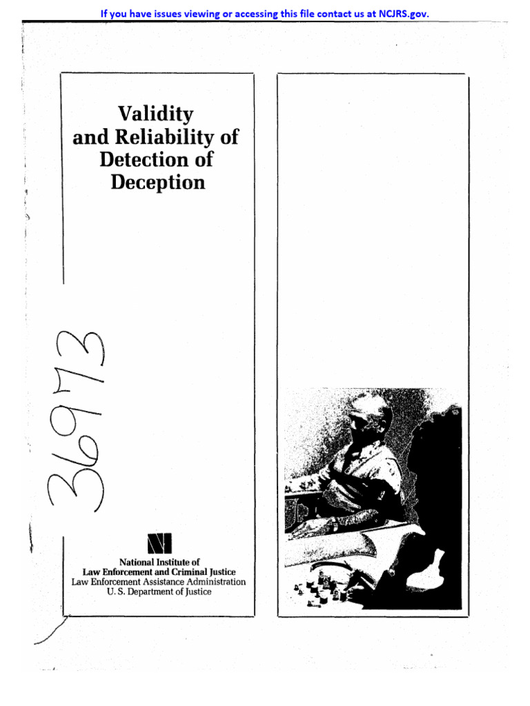 Validity And Reliability Of Deception Detection Pdf Polygraph