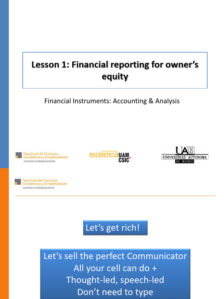 Lesson 1 Owners Equity | PDF